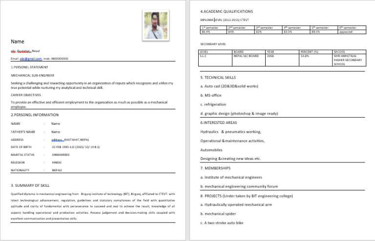 Biodata format in word free download – RitNote